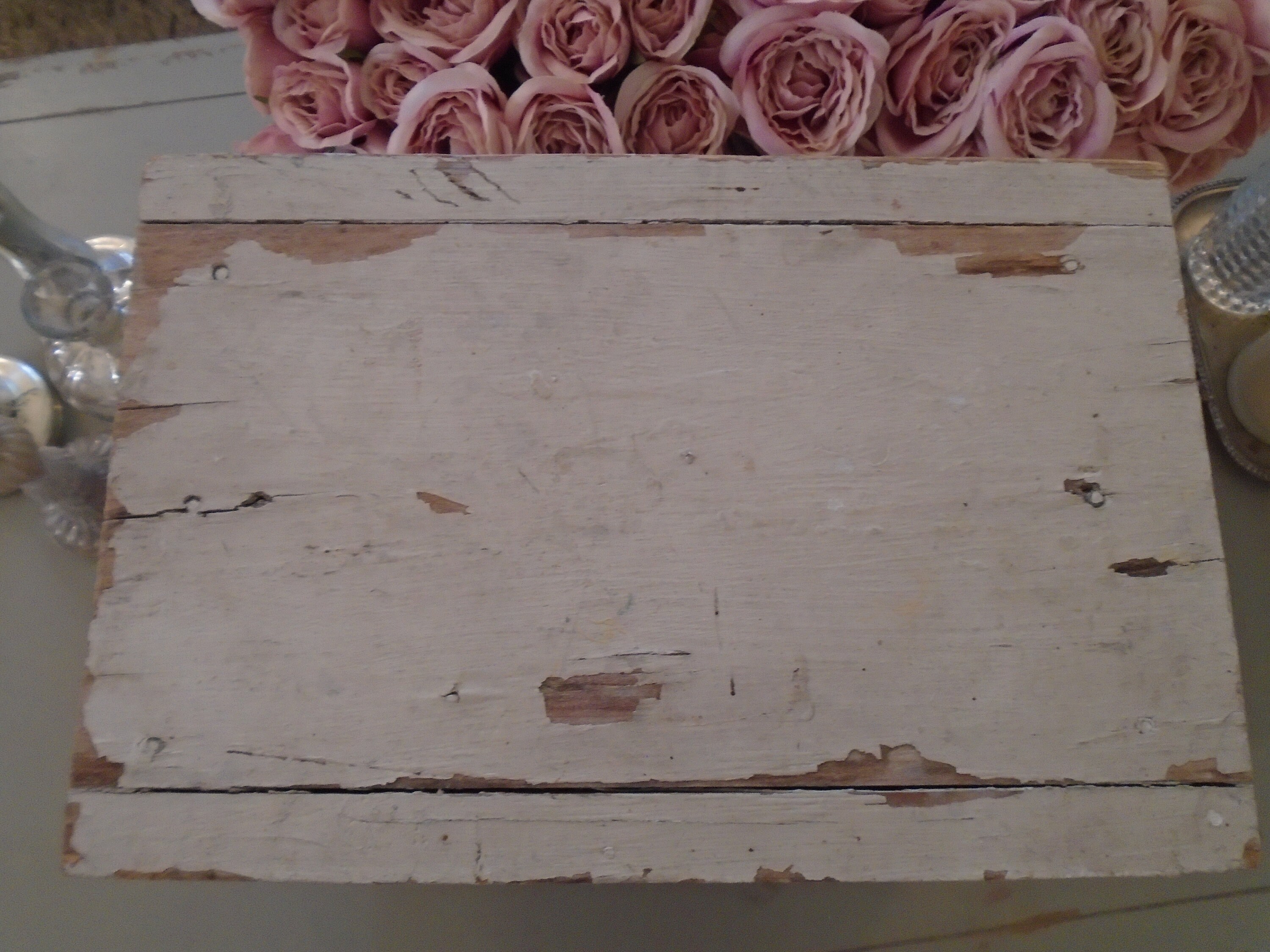 Vintage Shabby Chippy White Wooden Footstool - Etsy