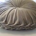 Vintage Large Shabby Ruffled Round Velvet Tufted Pillow - Etsy