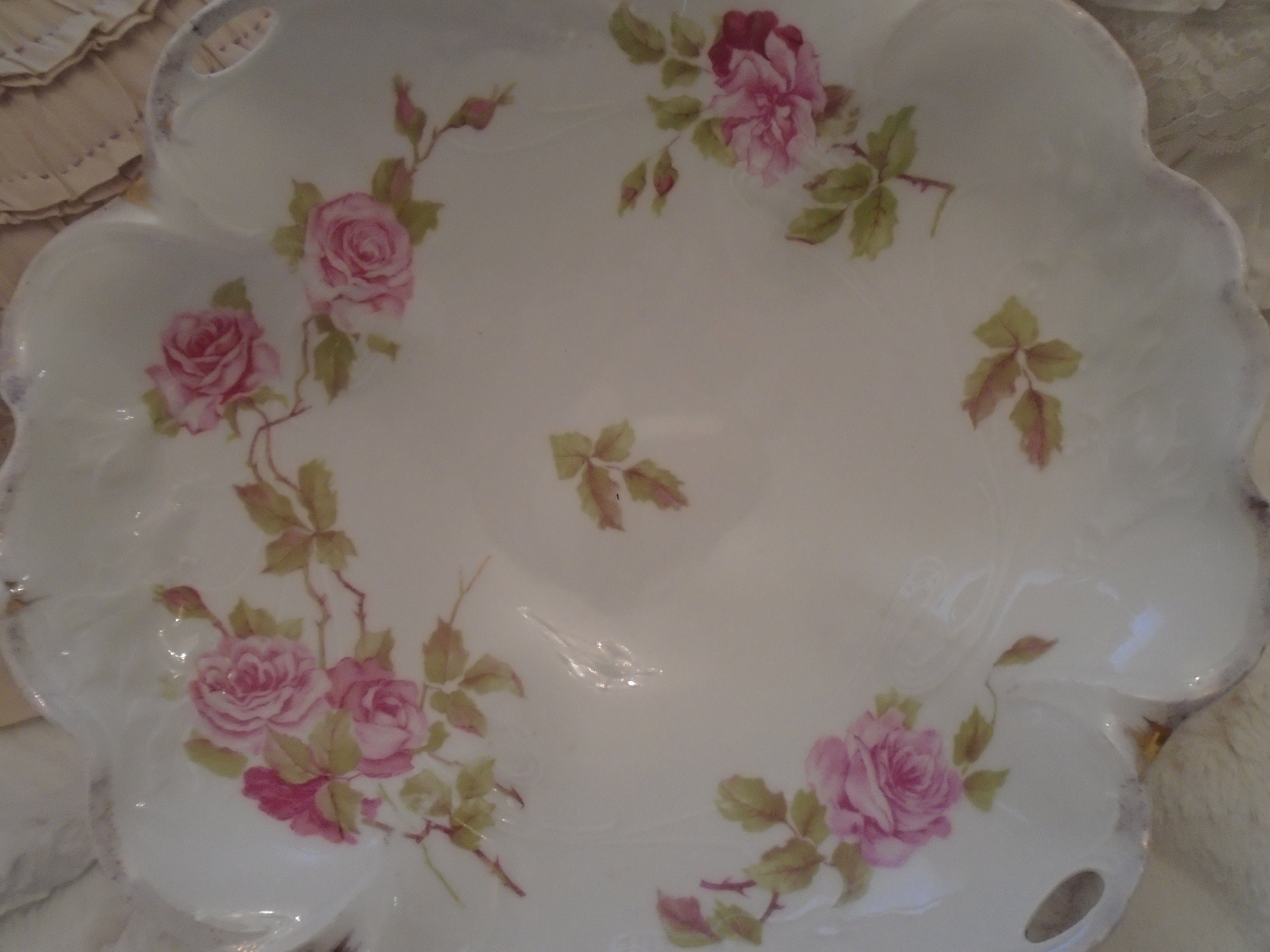 Vintage Pink Roses Large Serving/display Bowl - Etsy