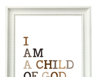 I Am a Child of God Positive Affirmations for Kids - Etsy