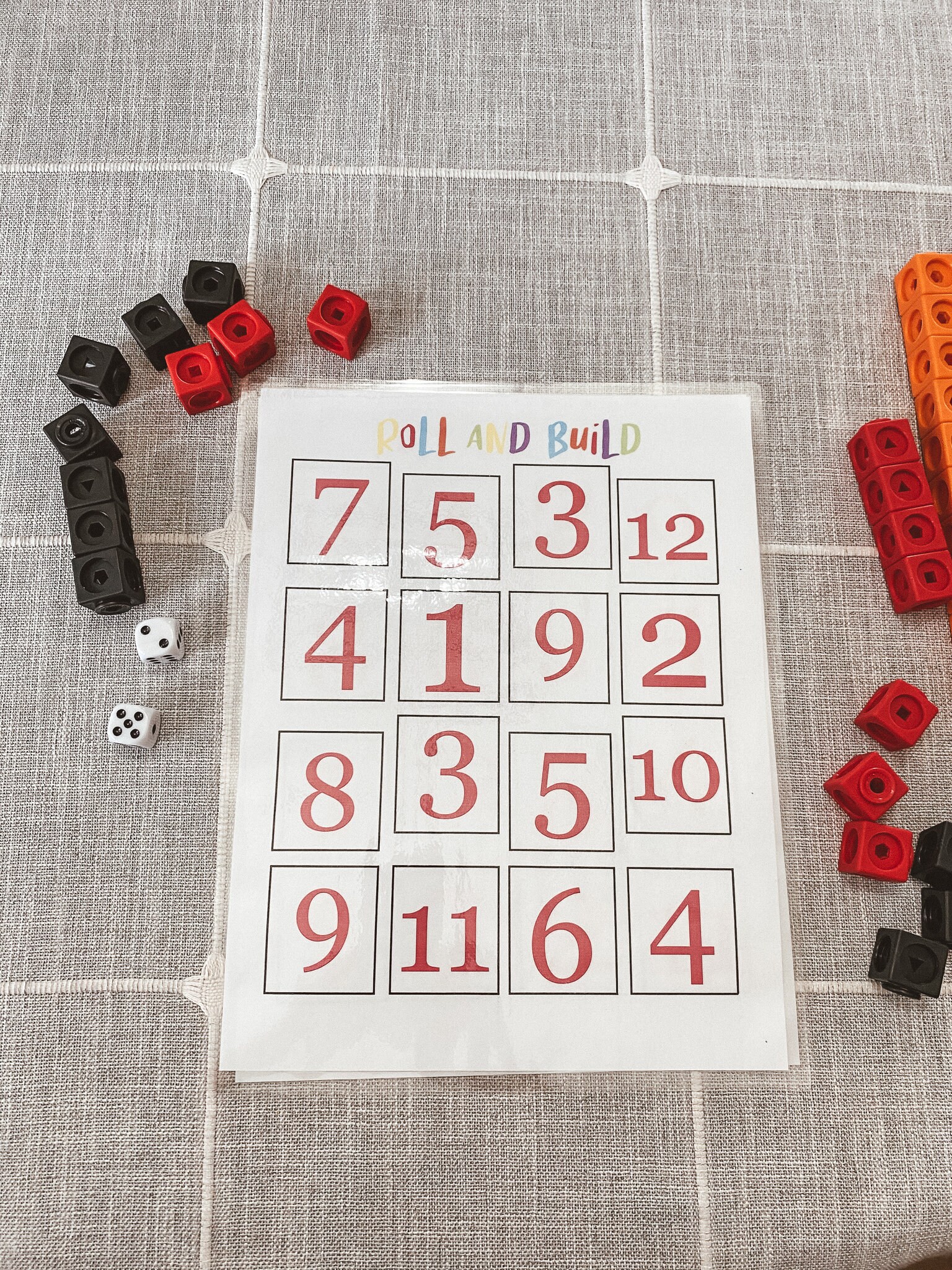 Roll and Build Math Worksheet - Etsy