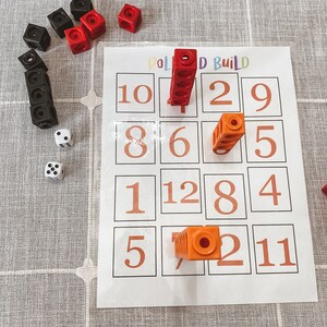 Roll and Build Math Worksheet - Etsy