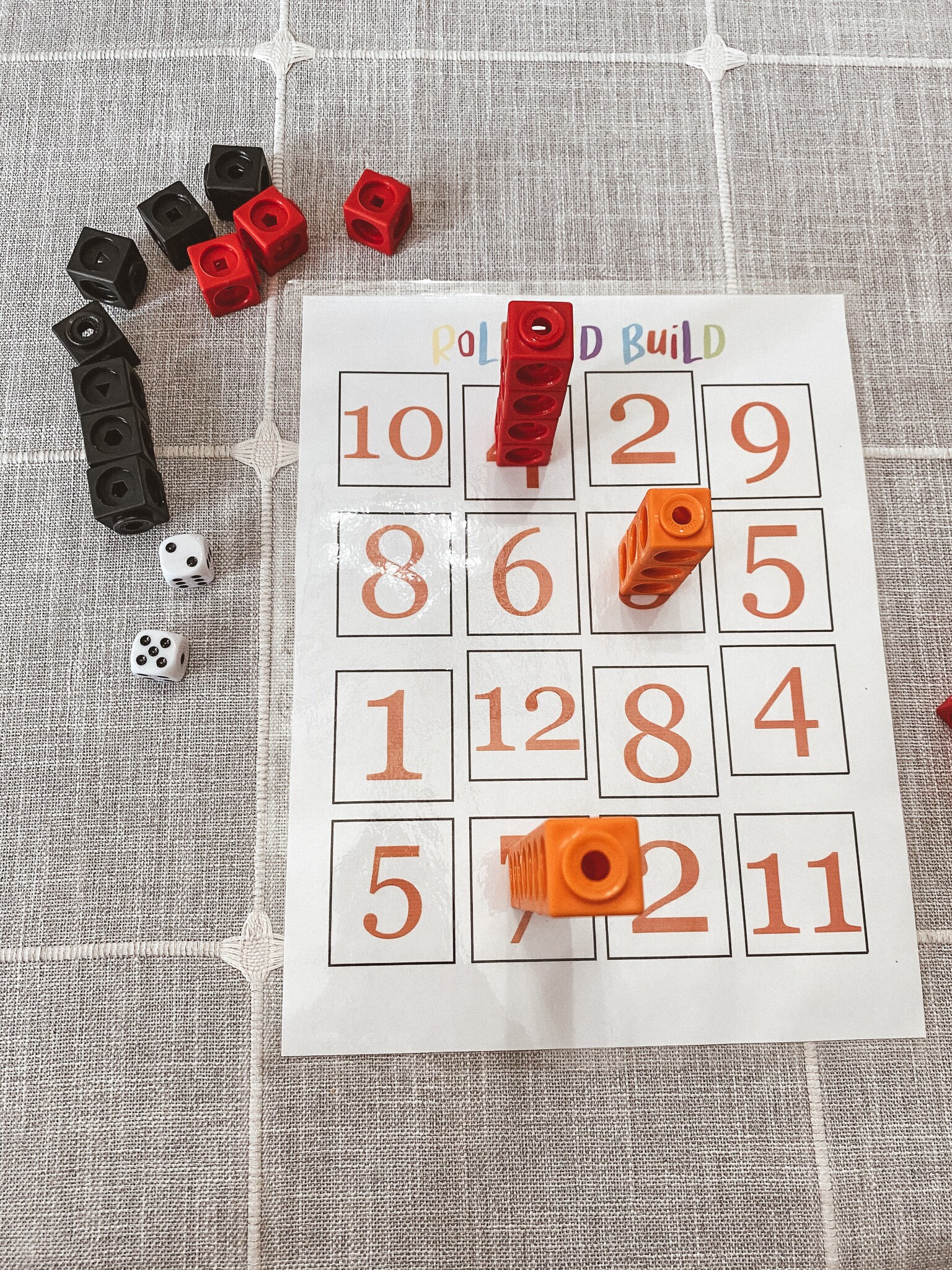 Roll and Build Math Worksheet - Etsy