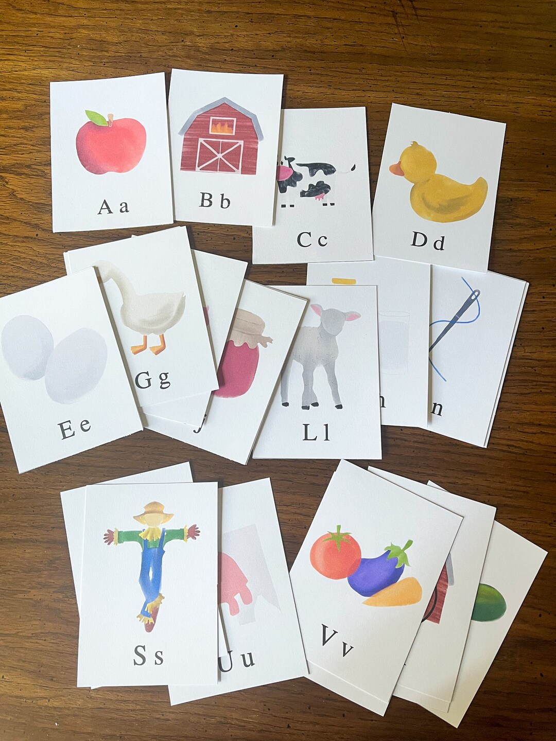 PRINTABLE - Farm Unit Study - Homeschool - Preschool Alphabet Cards ...