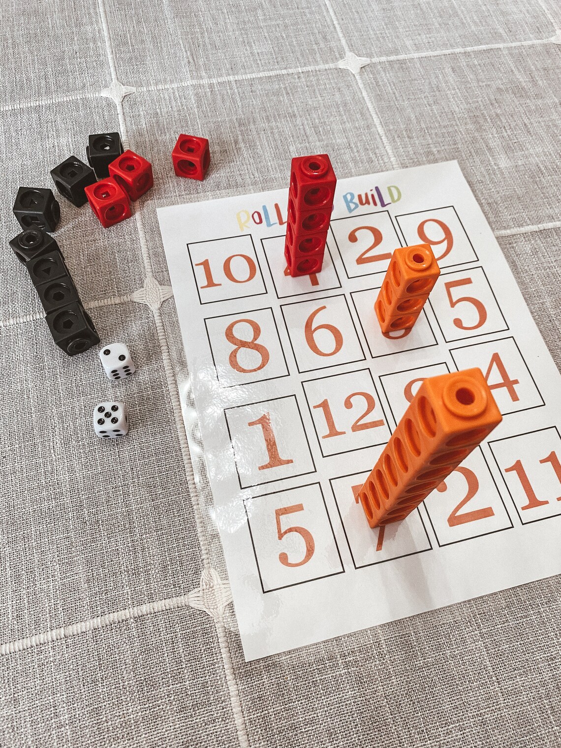 Roll and Build Math Worksheet - Etsy