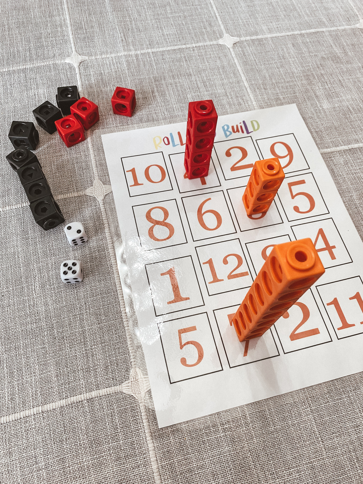 Roll and Build Math Worksheet - Etsy