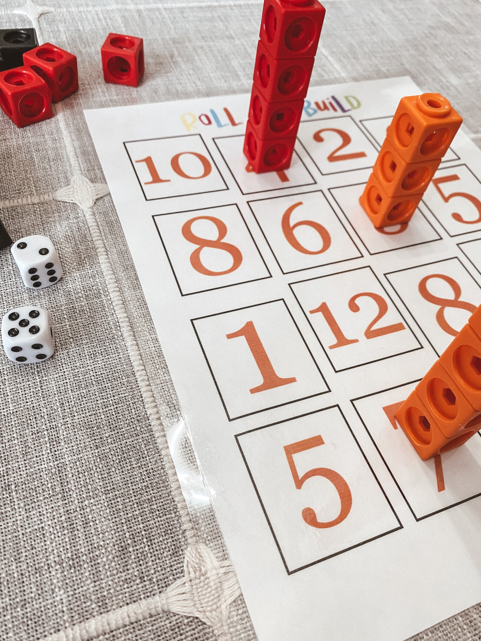 Roll and Build Math Worksheet - Etsy