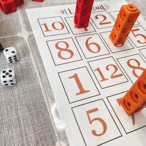 Roll and Build Math Worksheet - Etsy
