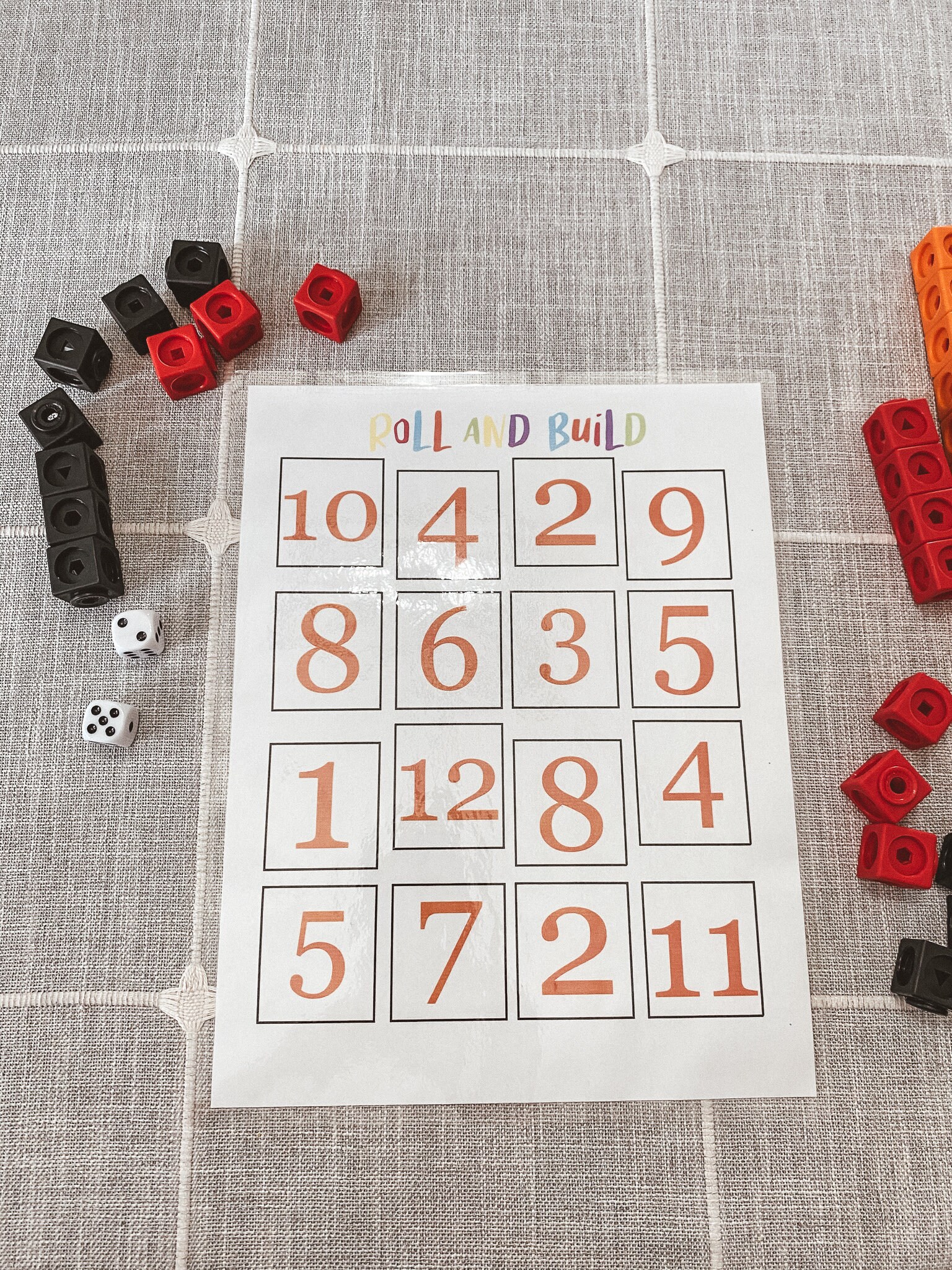 Roll and Build Math Worksheet - Etsy