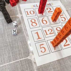 Roll and Build Math Worksheet - Etsy