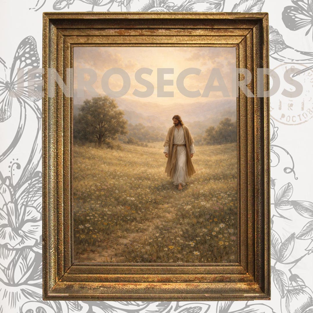 Jesus Christ Art - Walking - Field - Savior Digital Art - Etsy