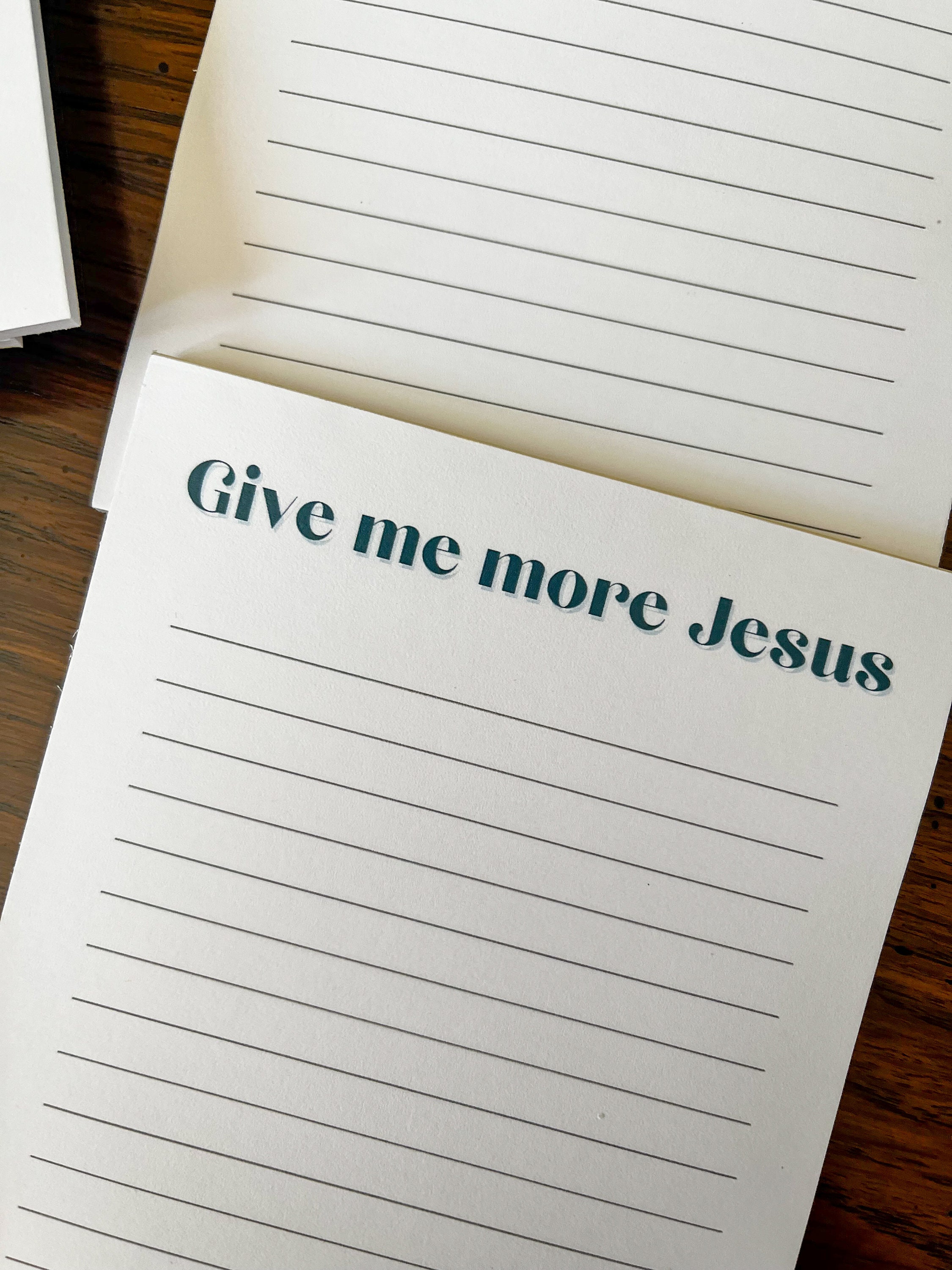 Give Me More Jesus Notepad Lined Paper Gift for Her Christian Quote ...