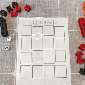 Roll and Build Math Worksheet - Etsy