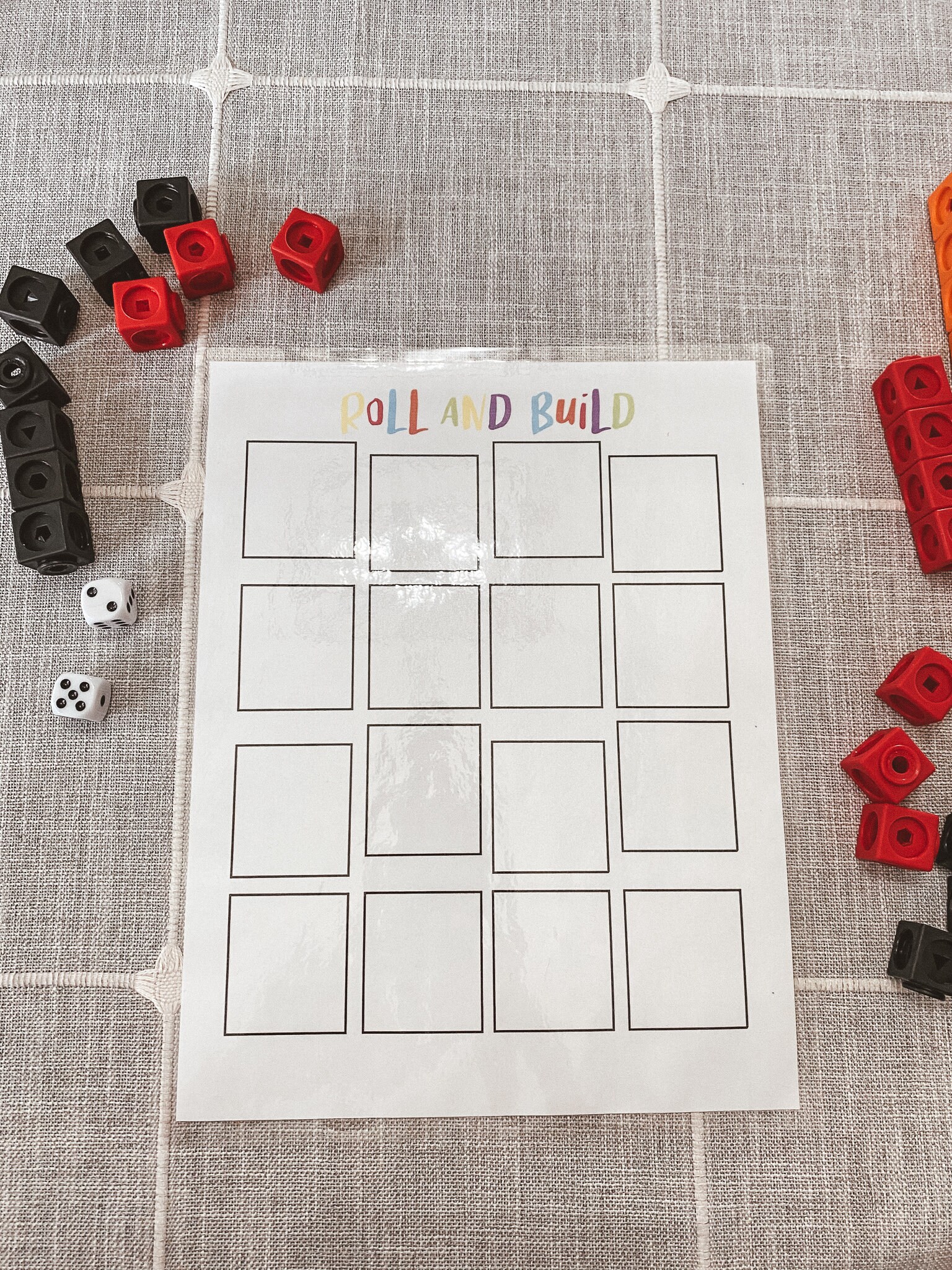 Roll and Build Math Worksheet - Etsy