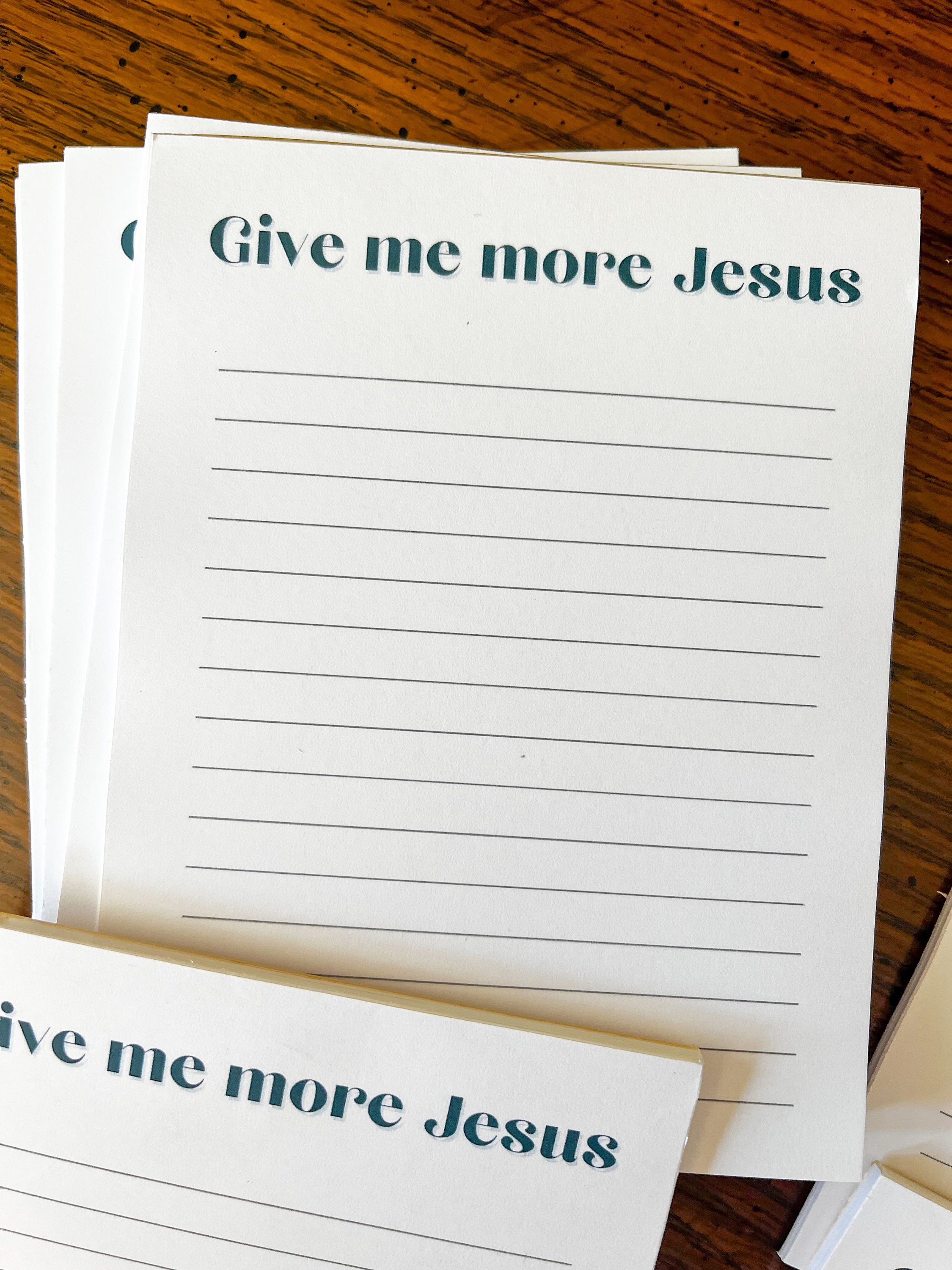 Give Me More Jesus Notepad Lined Paper Gift for Her Christian Quote ...