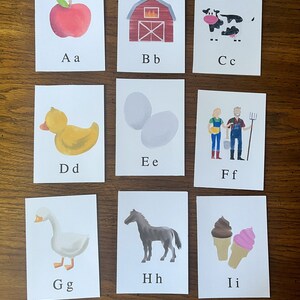 PRINTABLE - Farm Unit Study - Homeschool - Preschool Alphabet Cards ...