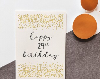 Happy 29th Birthday Card - Etsy