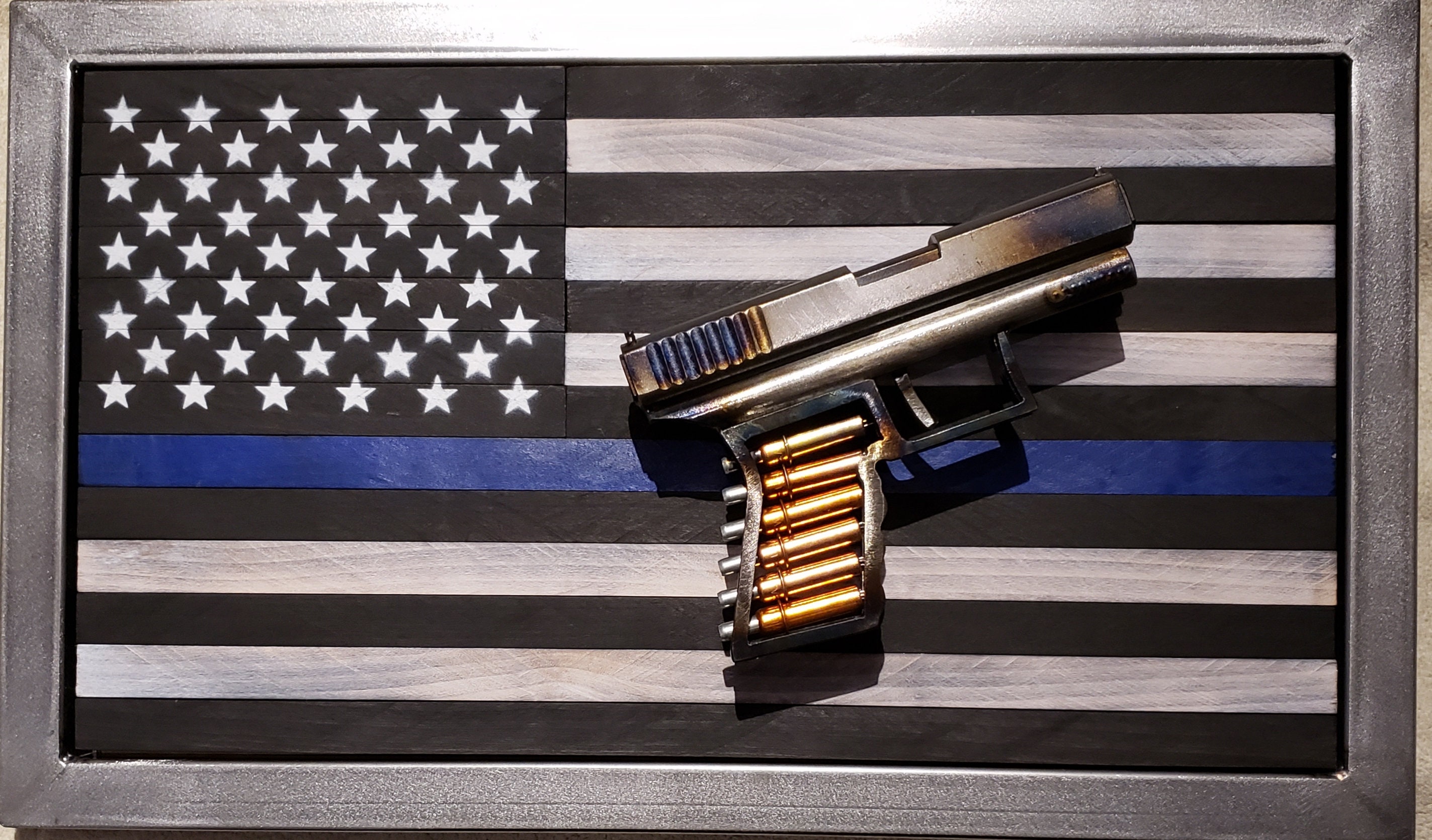 Scrap Metal Glock on Flag - Etsy