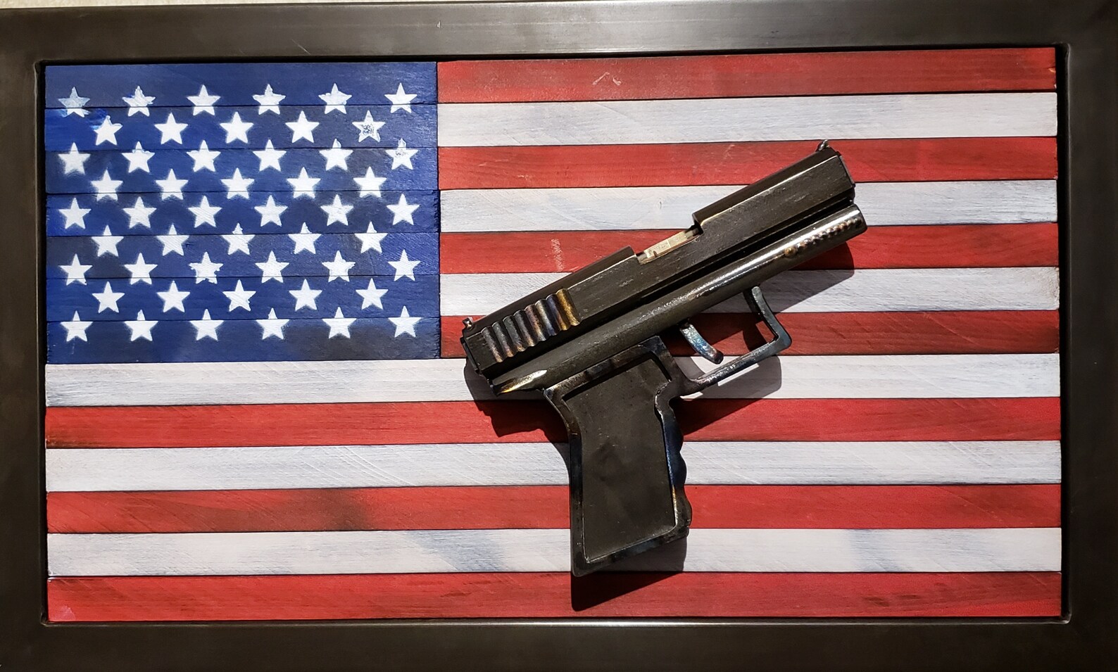 Scrap Metal Glock on Flag - Etsy