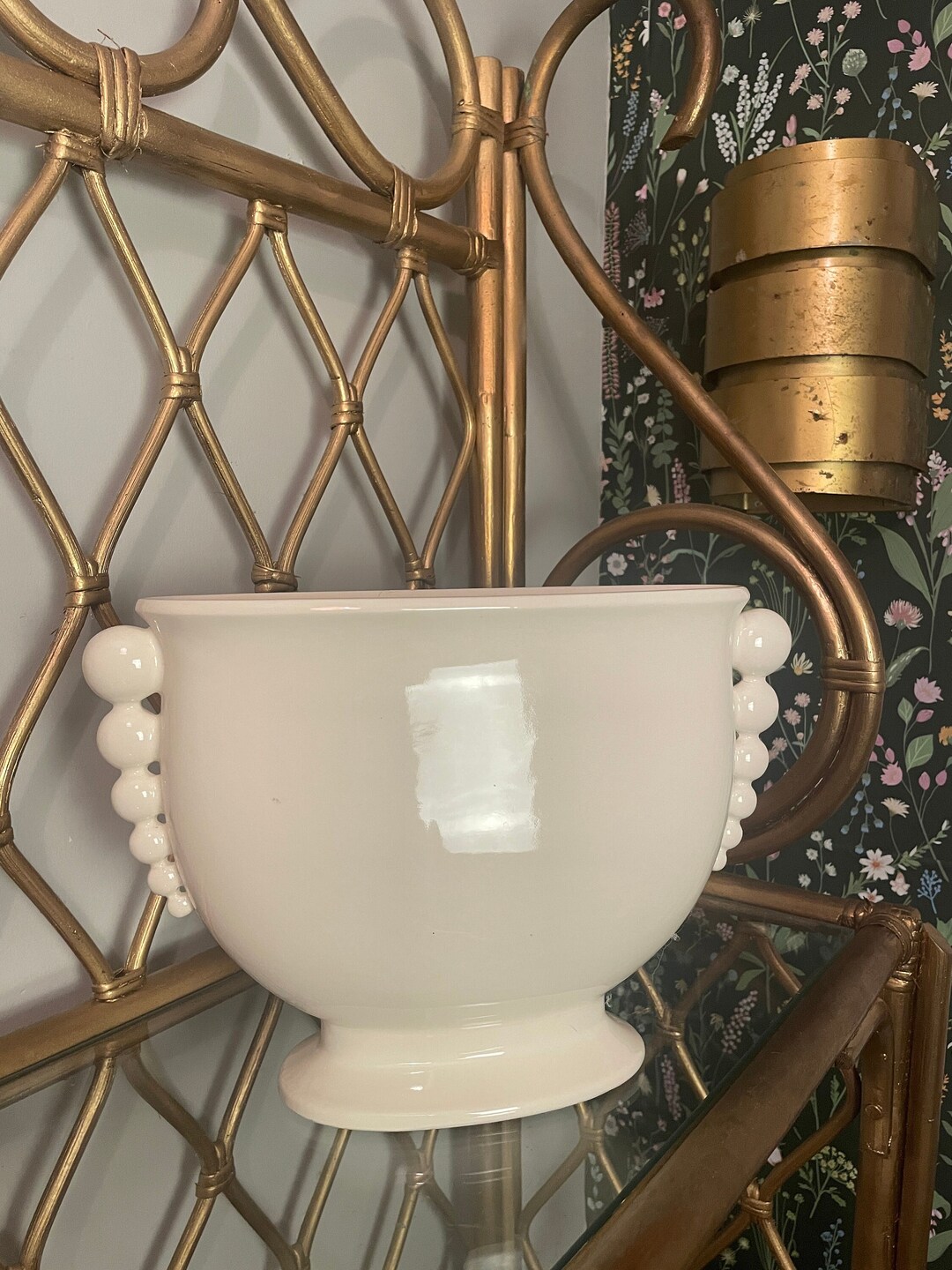 Art Deco White Ceramic Royal Crown Vase 1930's, Vintage Pillow Vase ...