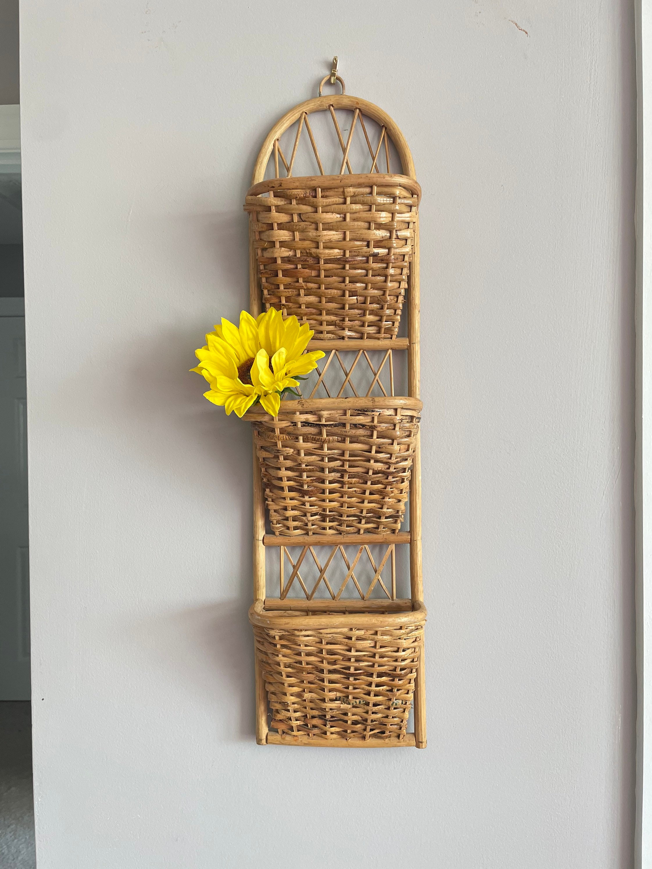 Vintage Florida Boho Colorful Wicker Letter Holder Office & Desk ...