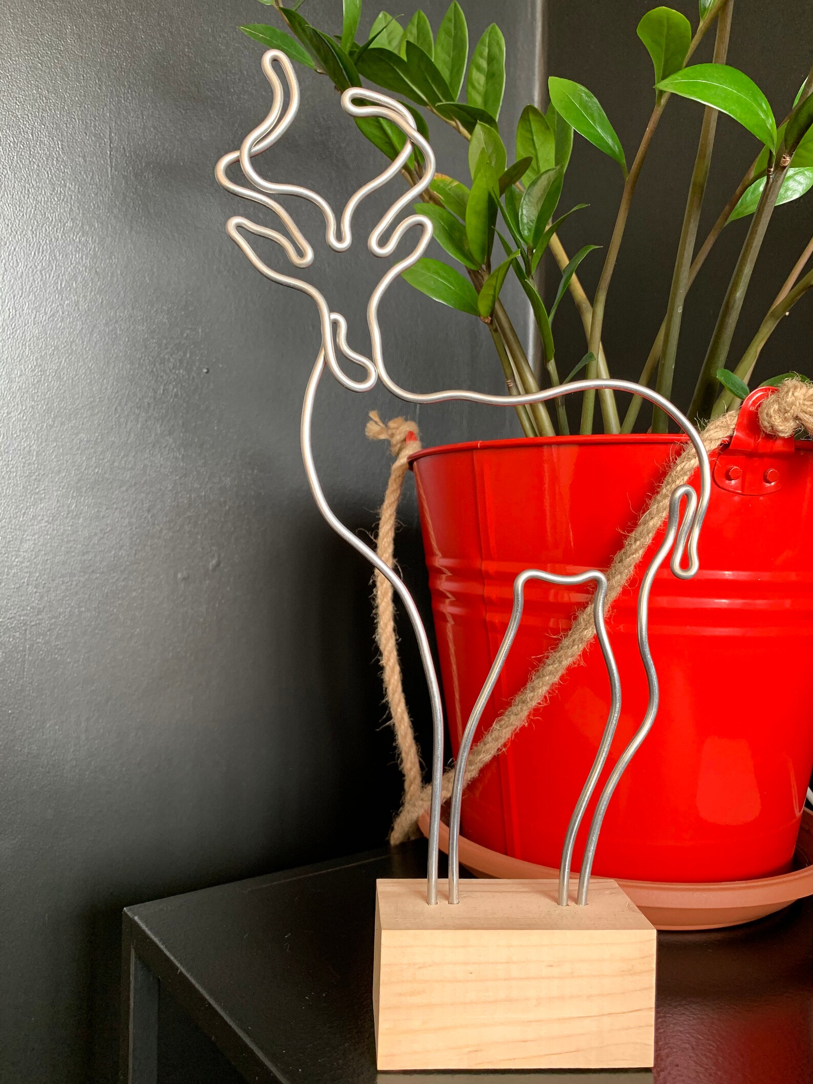 Antelope Figure Made of Aluminum Wire With Wooden Base - Etsy