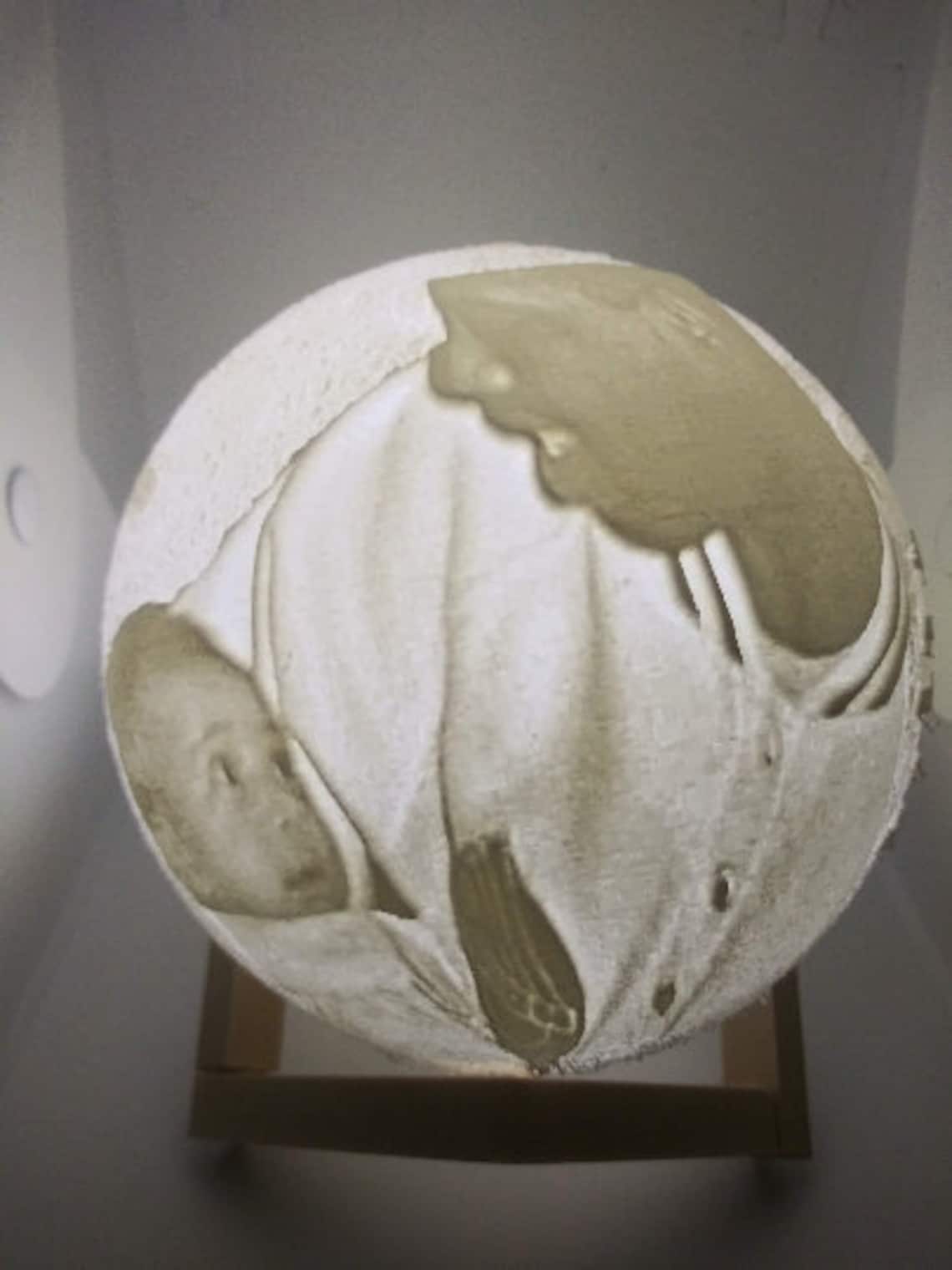 Custom 3D Printed Moon Lithophane Lamp | Etsy