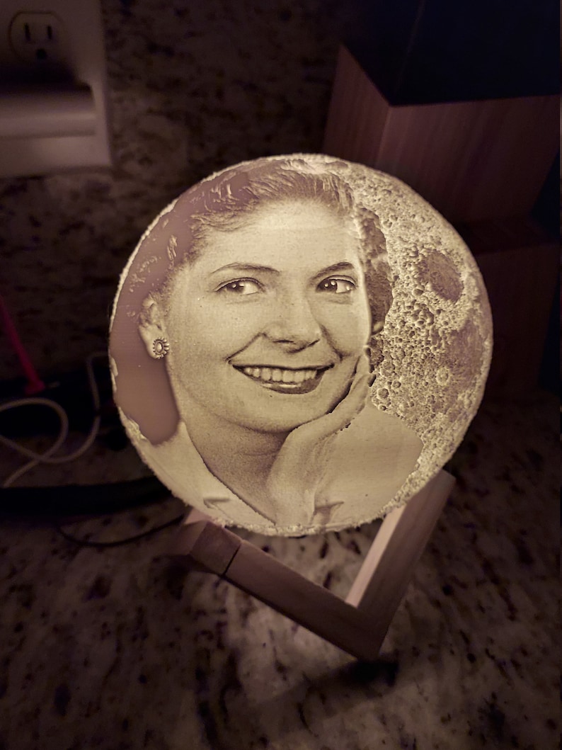 Custom 3D Printed Moon Lithophane Lamp - Etsy UK