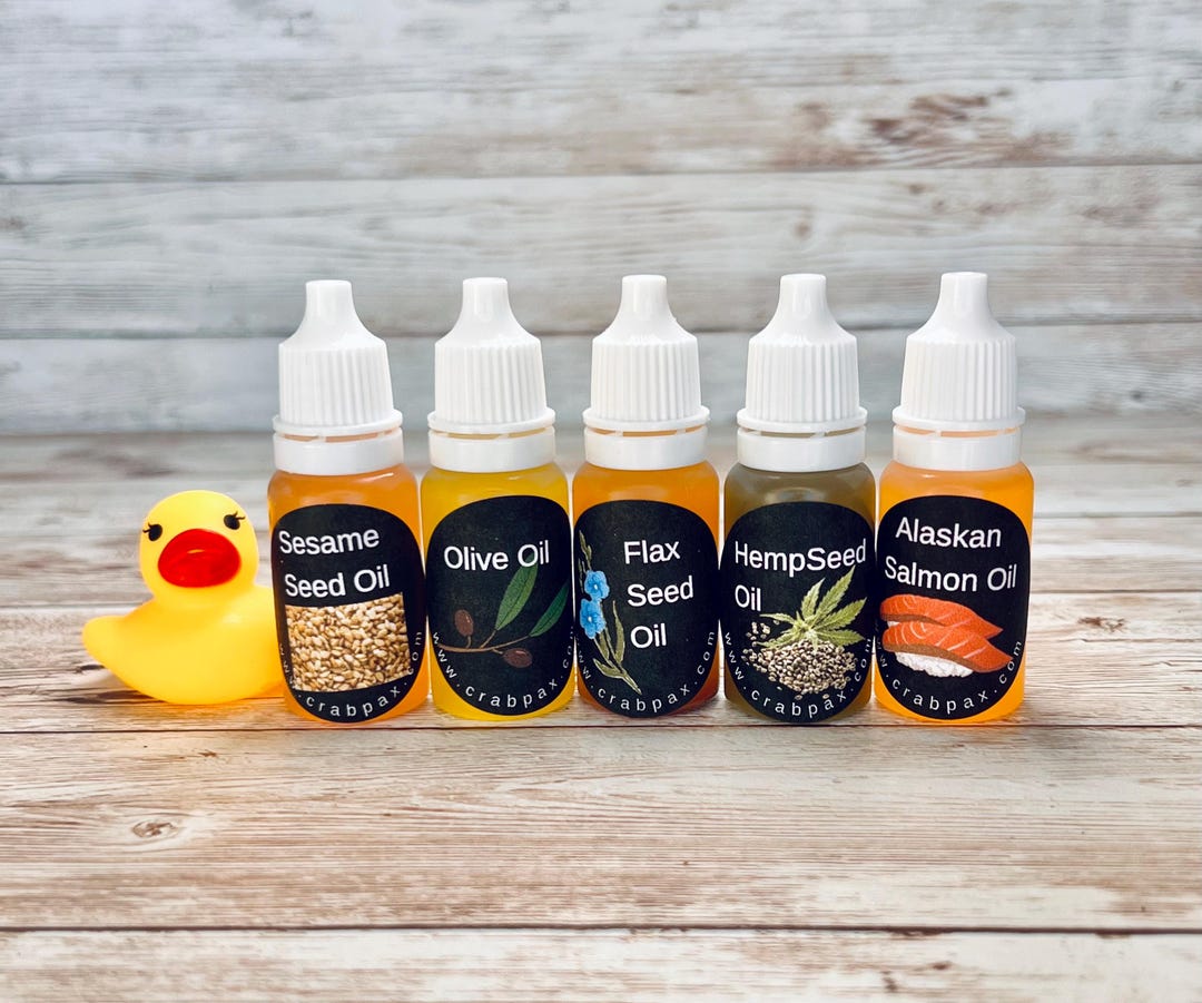 Hermit Crab 5 Pack Oil Set, 10mil Bottles Sesame Seed, Olive, Flax Seed ...