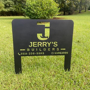 Custom Business Logo Yard Sign: Metal Advertising Stake for Job Sites ...