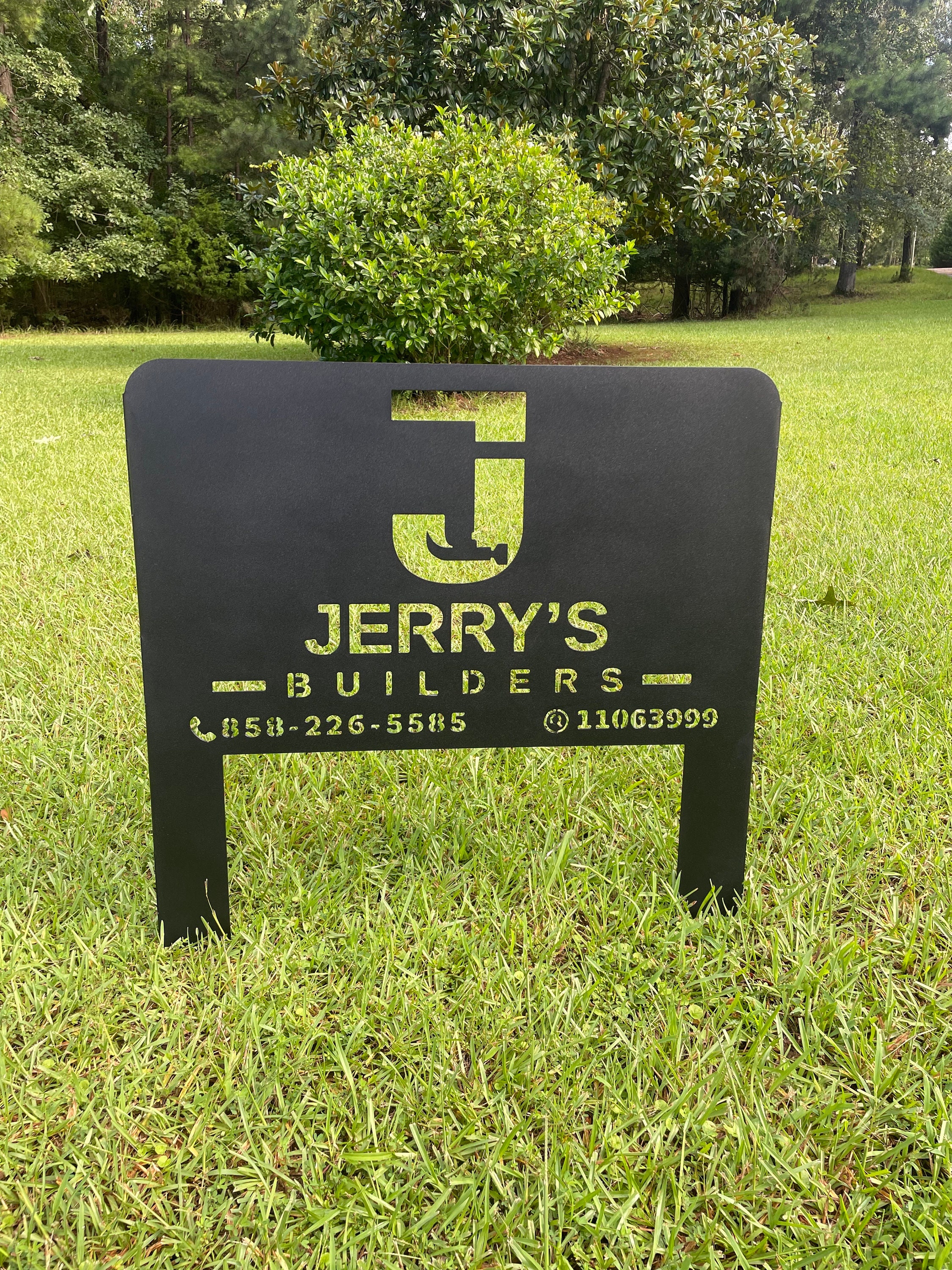 Custom Business Logo Yard Sign: Metal Advertising Stake for Job Sites ...