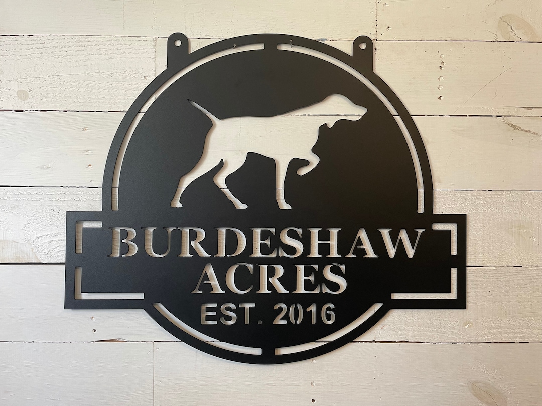 Custom Bird Dog Metal Sign; Hunting Dog Monogram; Tracking Dog Sign ...