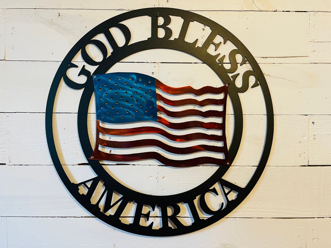 God Bless America Metal Sign - Etsy
