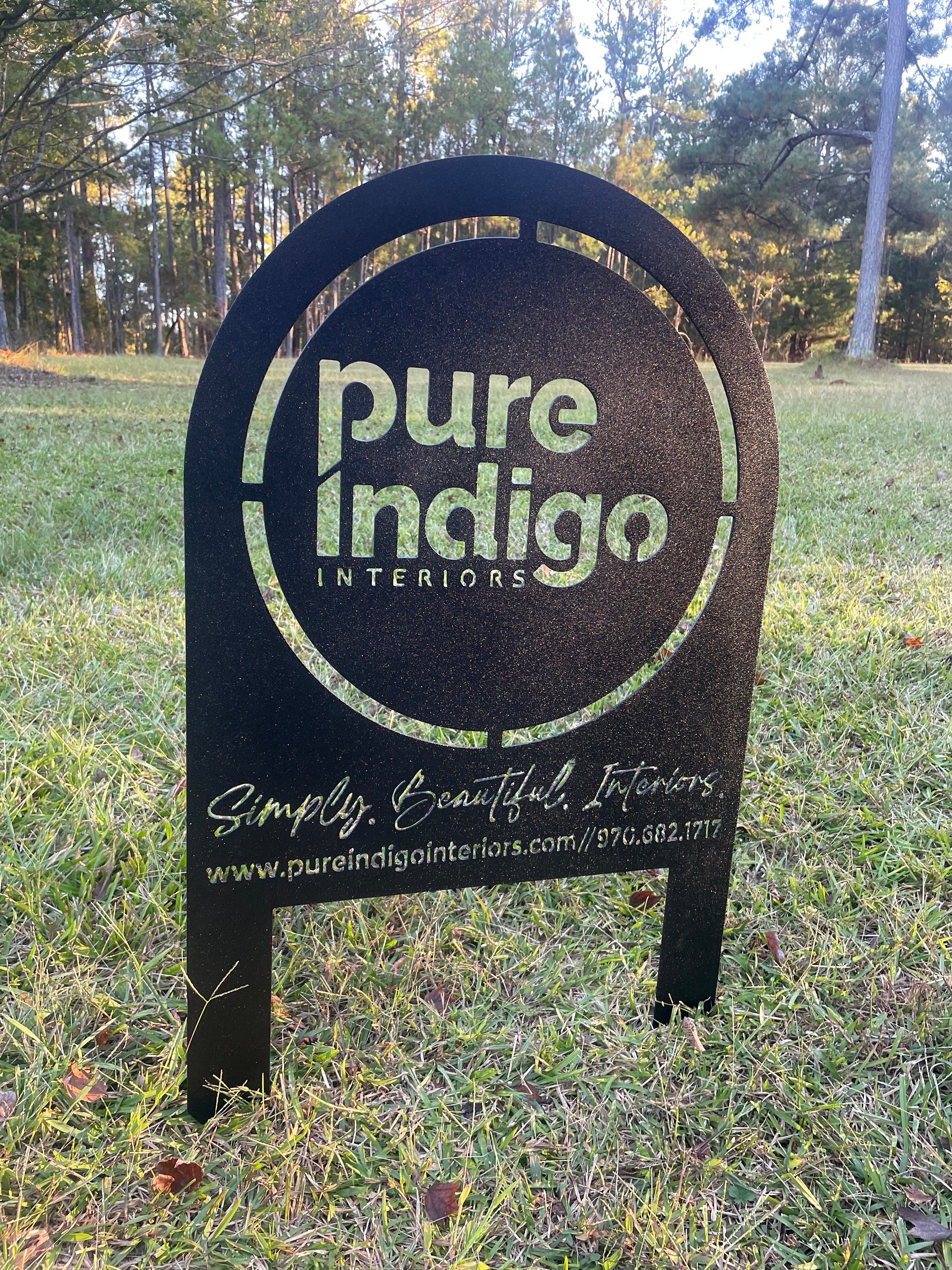 Custom Round Logo Business Yard Stake: Powder Coated Metal Sign - Etsy