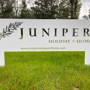 Custom Rectangle Logo Yard Sign – Powder Coated Sturdy Metal Business ...