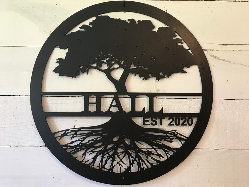 Personalized Rooted Family Tree Custom Family Name Sign Oak - Etsy