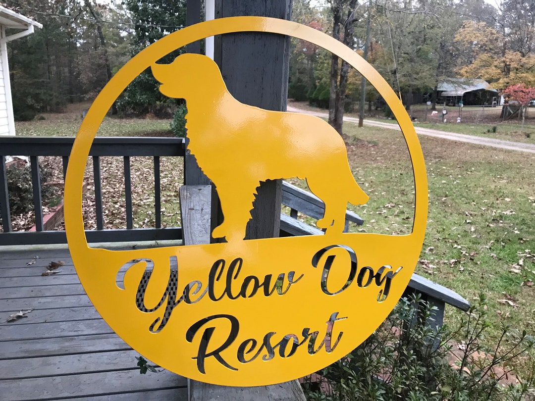 Custom Golden Retriever Metal Sign Dog Monogram Business Kennel Sign ...
