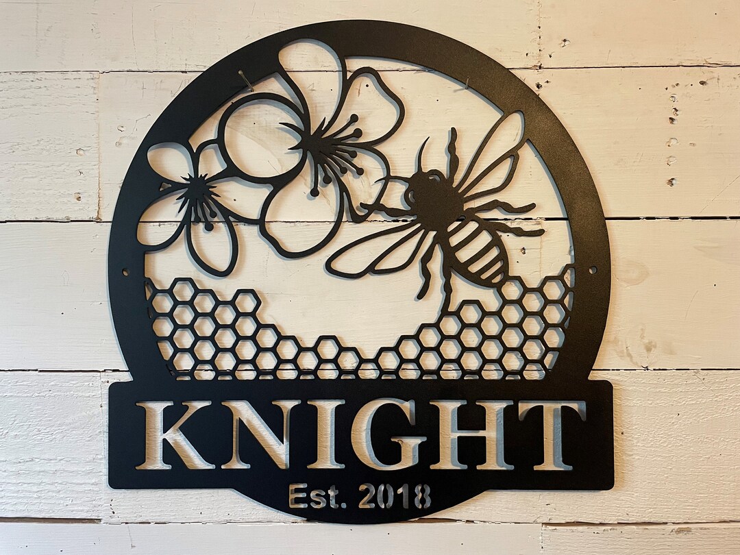 Custom Honey Bee Family Name Sign With Established Date - Beekeeper ...