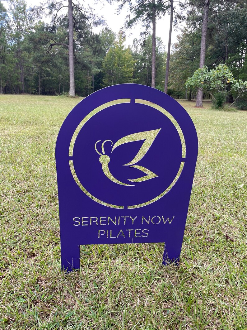 Custom Round Logo Business Yard Stake: Powder Coated Metal Sign - Etsy