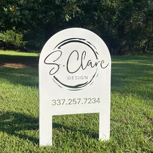 Custom Round Logo Business Yard Stake: Powder Coated Metal Sign - Etsy