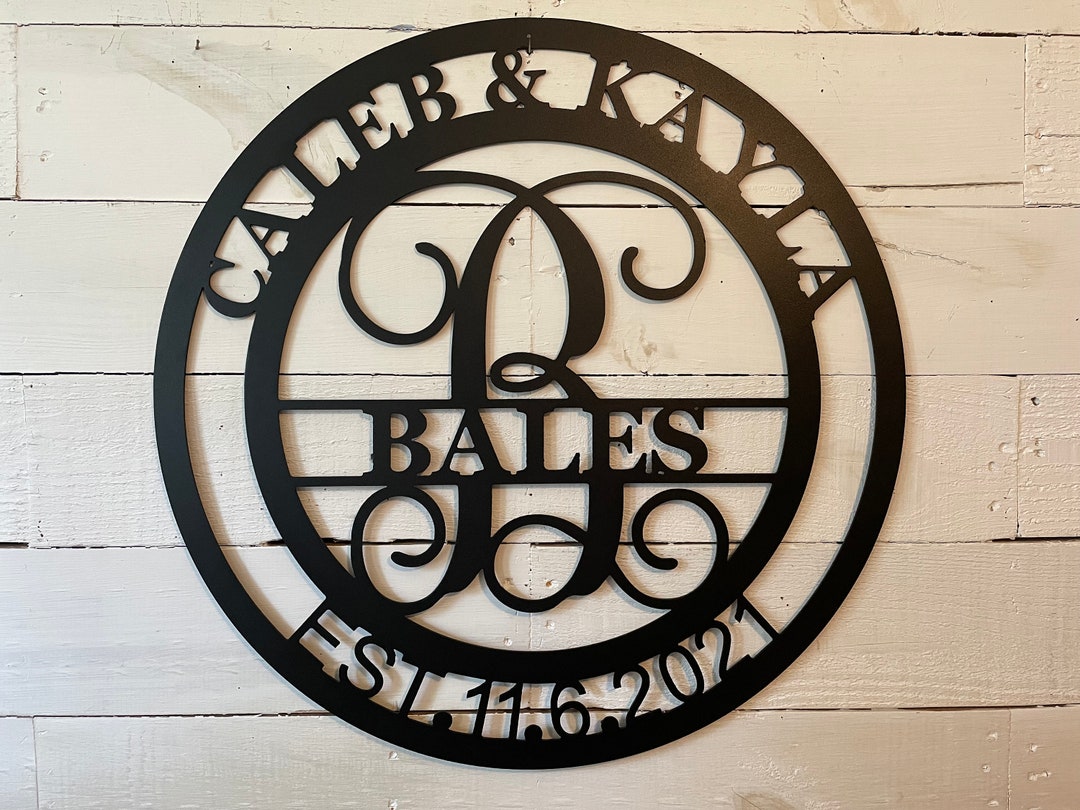 Personalized Metal Wedding Monogram Sign, Custom Anniversary Gift - Etsy