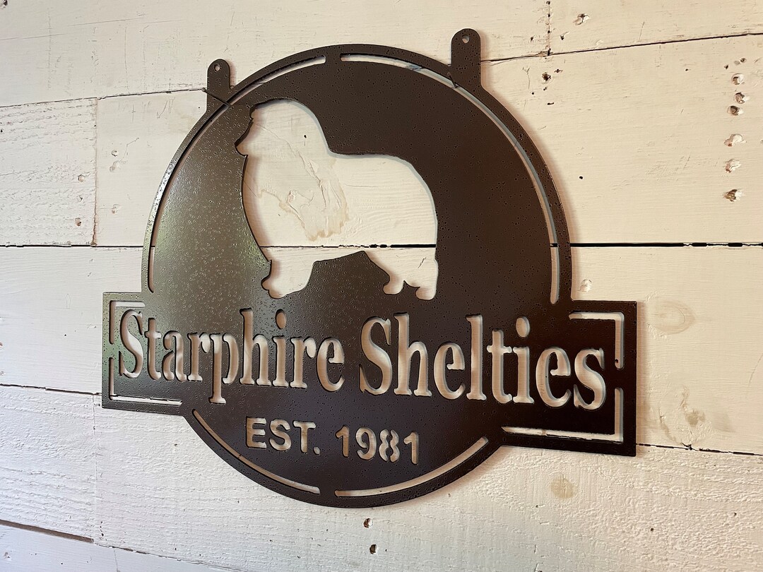Personalized Shetland Sheepdog Metal Sign: Sheltie Kennel Decor, Custom ...