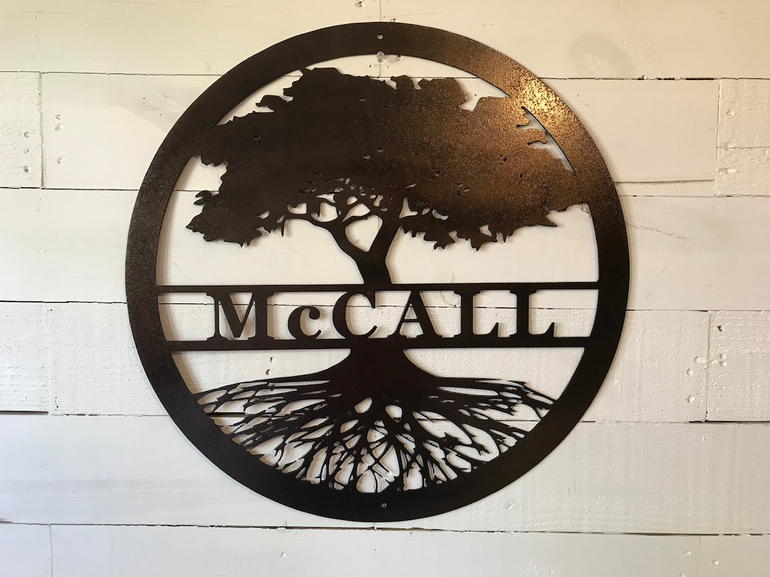 Personalized Rooted Family Tree; Custom Family Name Sign; Oak Tree ...