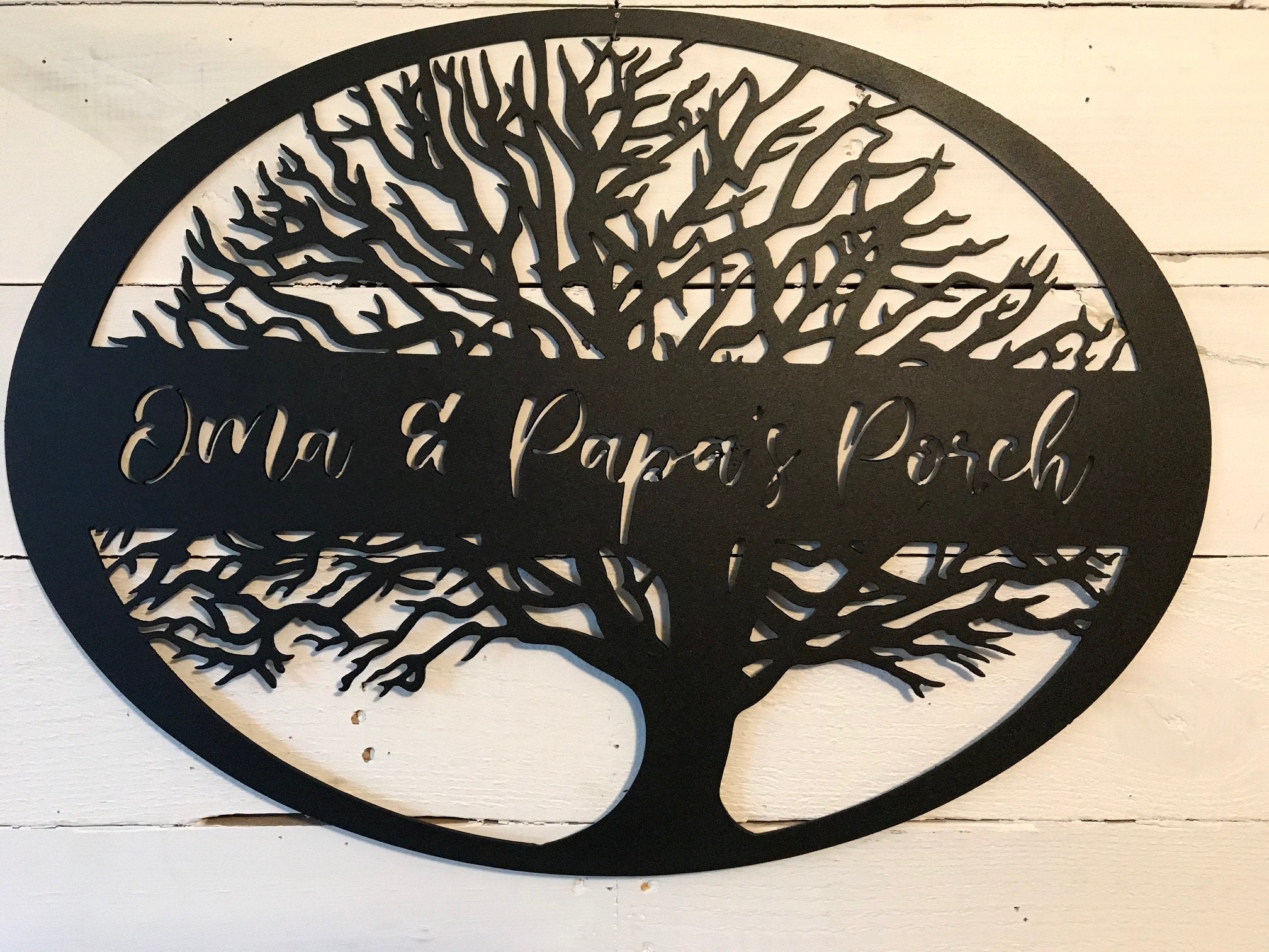 Custom Oval Tree Metal Sign Farm Signs Cottage Decor | Etsy