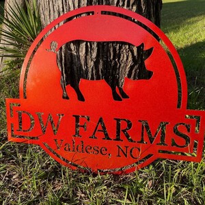 Pig Farm Metal Sign - Farm Signs - Custom Farm Signs - Hog Signs ...