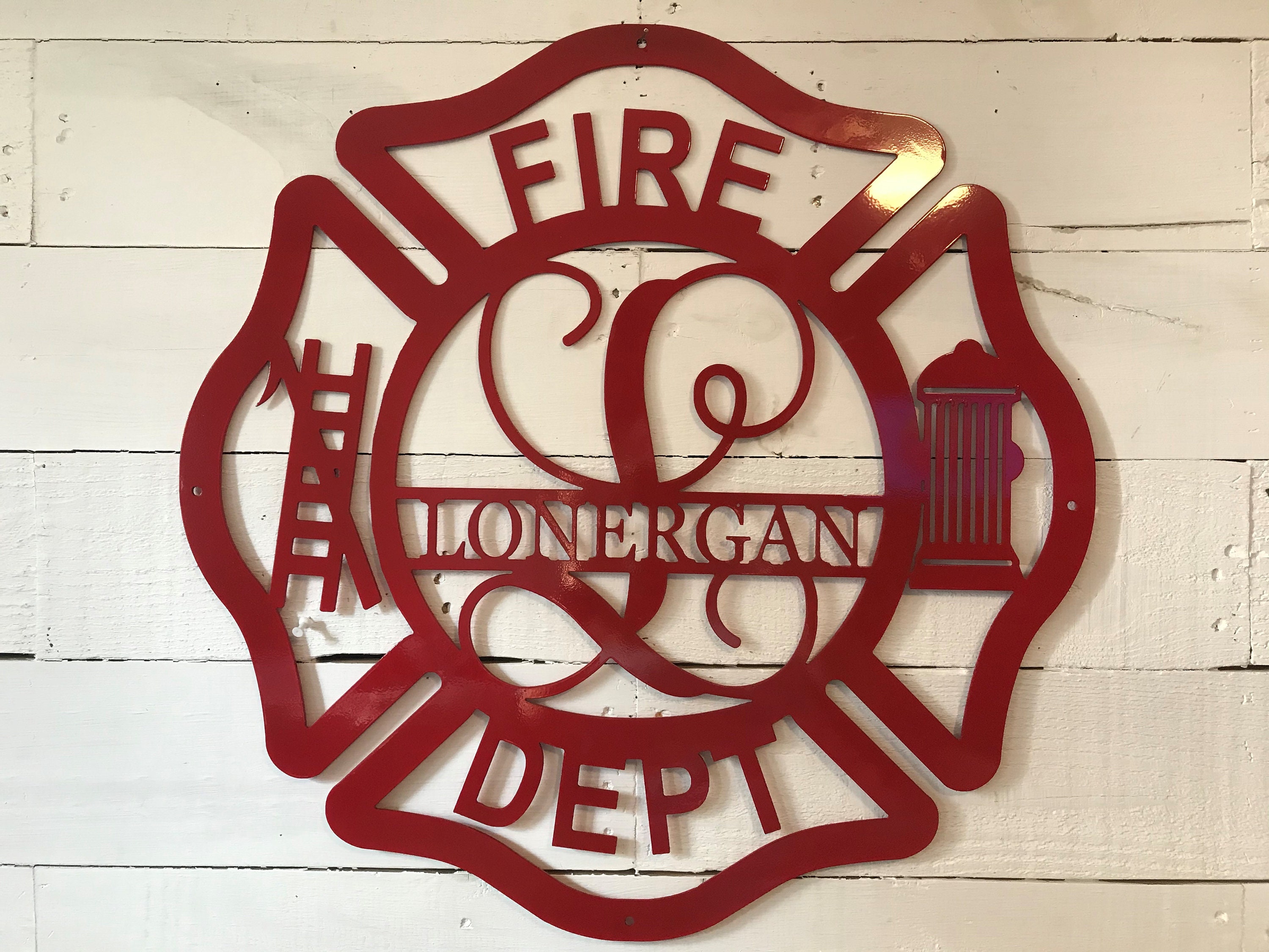 Custom Firefighter Family Sign Firefighter Monogram - Etsy