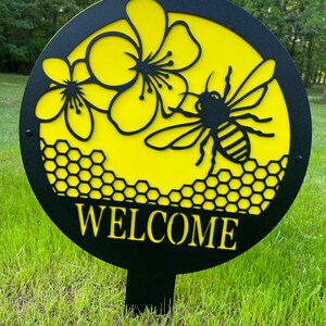 Custom Honey Bee Yard Stake With House Numbers or Family Name ...