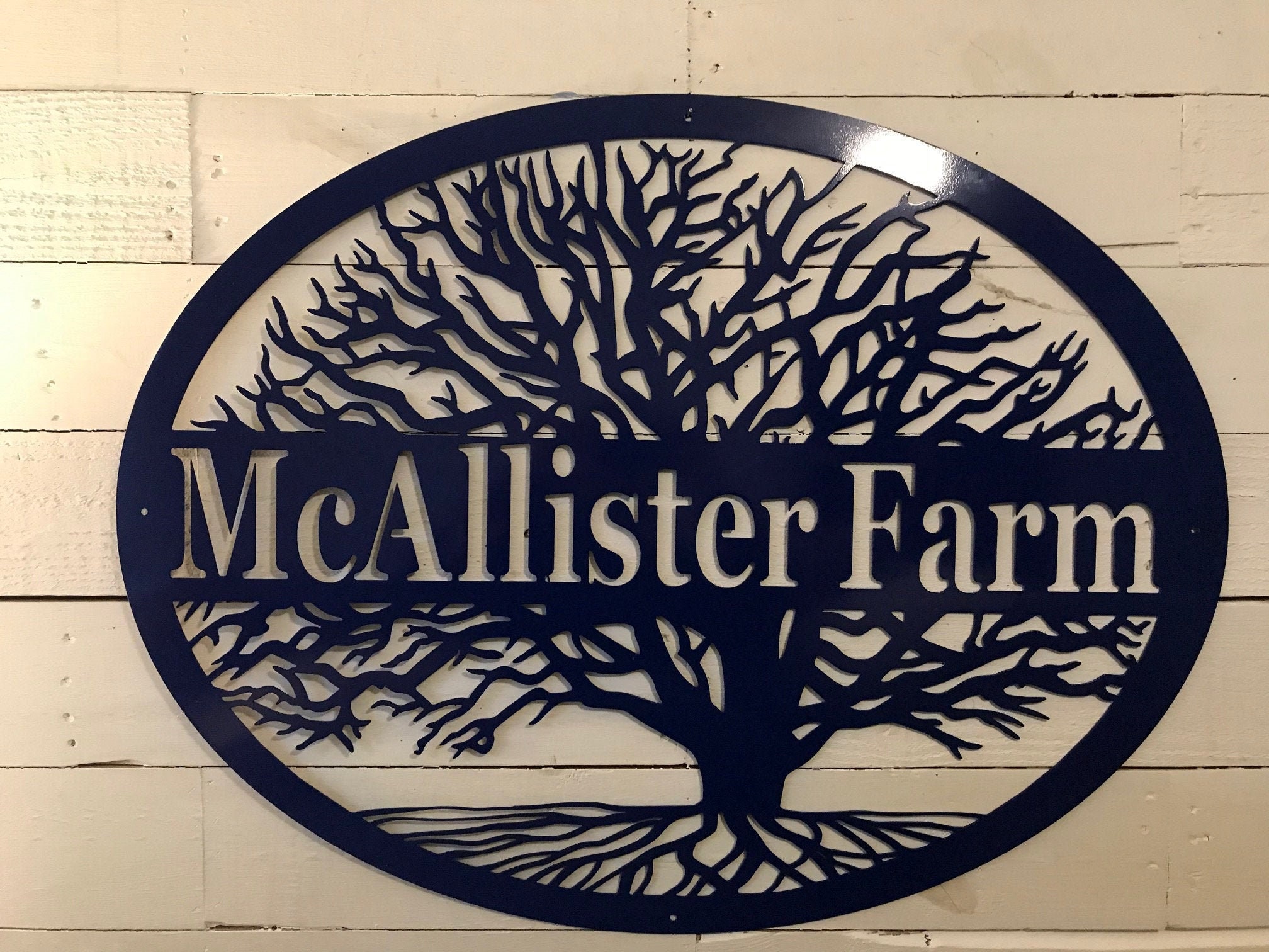 Custom Oval Tree Metal Sign Farm Signs Cottage Decor | Etsy
