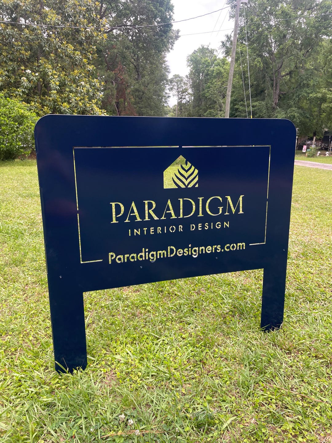 Custom Business Logo Yard Sign: Metal Advertising Stake for Job Sites ...