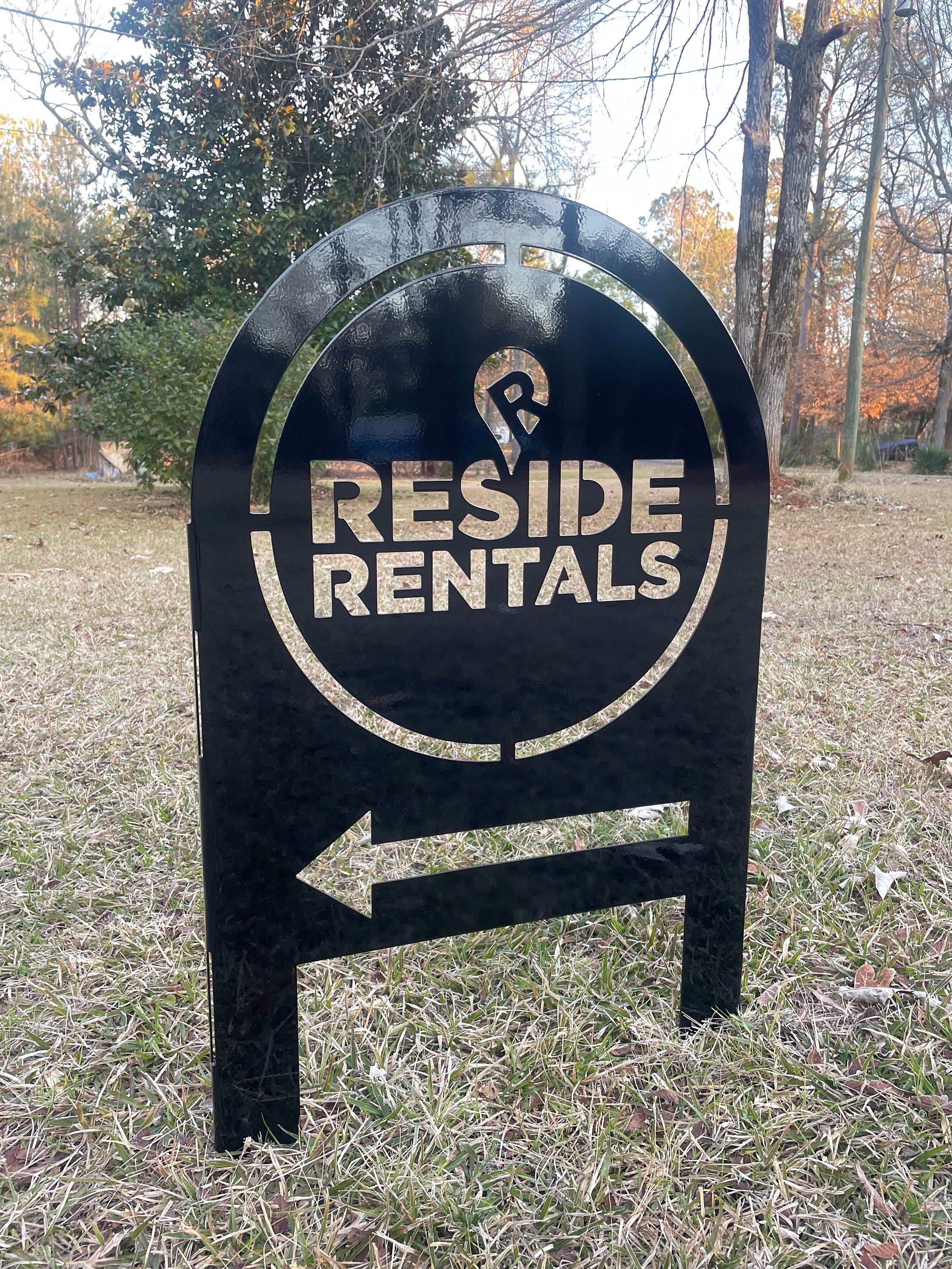 Custom Round Logo Business Yard Stake: Powder Coated Metal Sign - Etsy